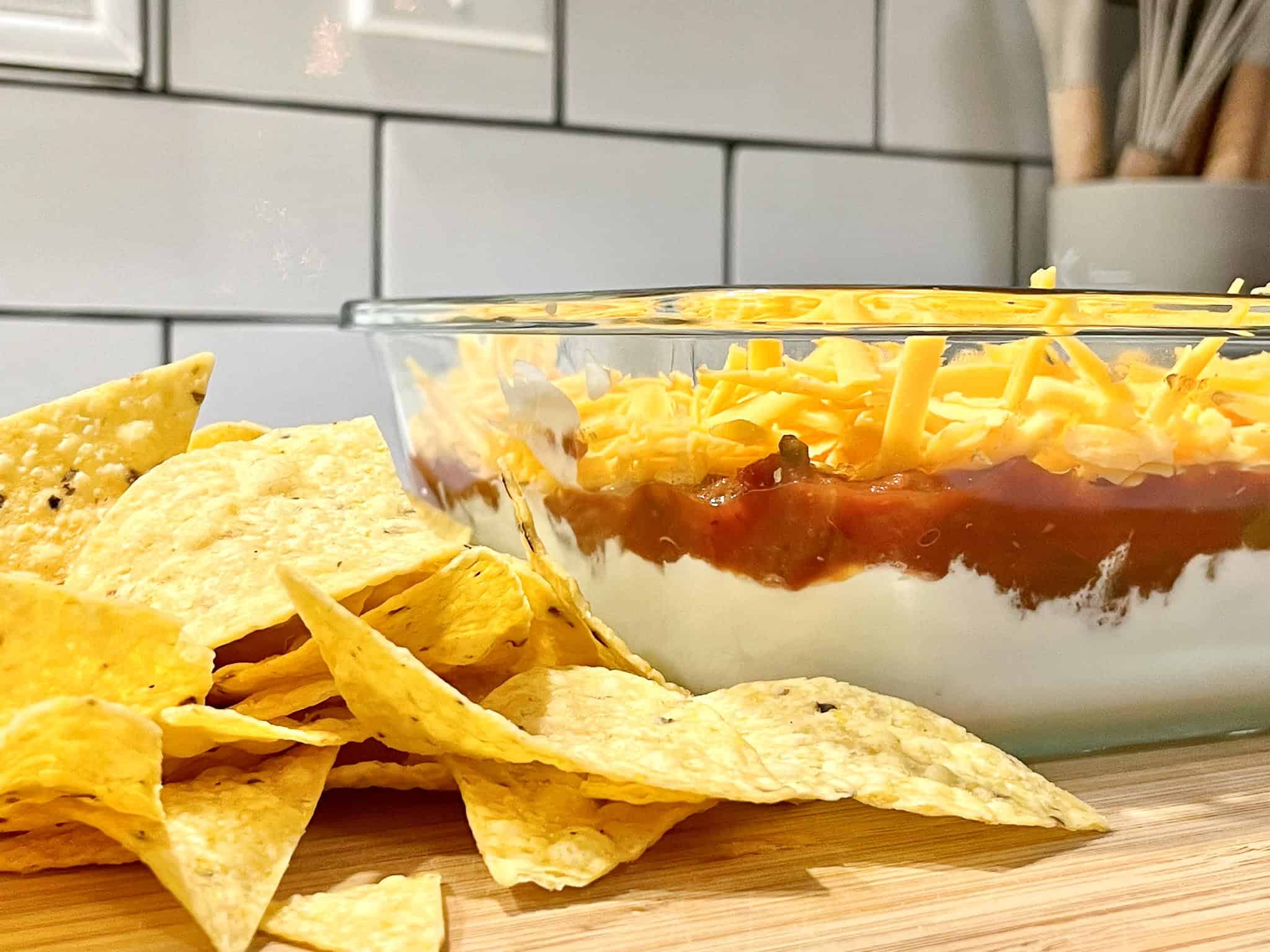 3-Ingredient Layered Nacho Dip in 5 minutes - House of G&K Recipes