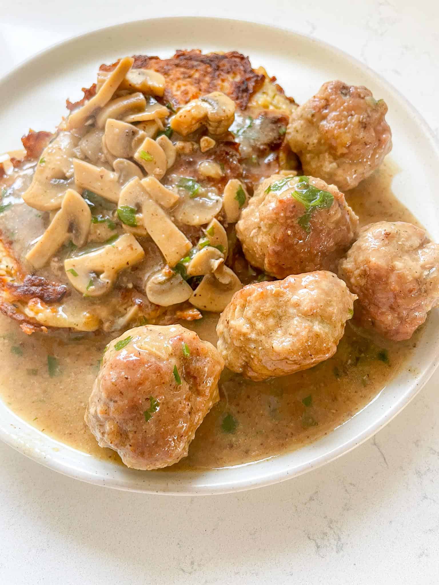 Meatballs in Creamy Mushroom Sauce - House of G&K Recipes